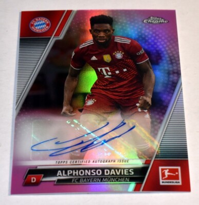 2021-22 Topps Chrome Bundesliga Alphonso Davies Autograph Pink ...