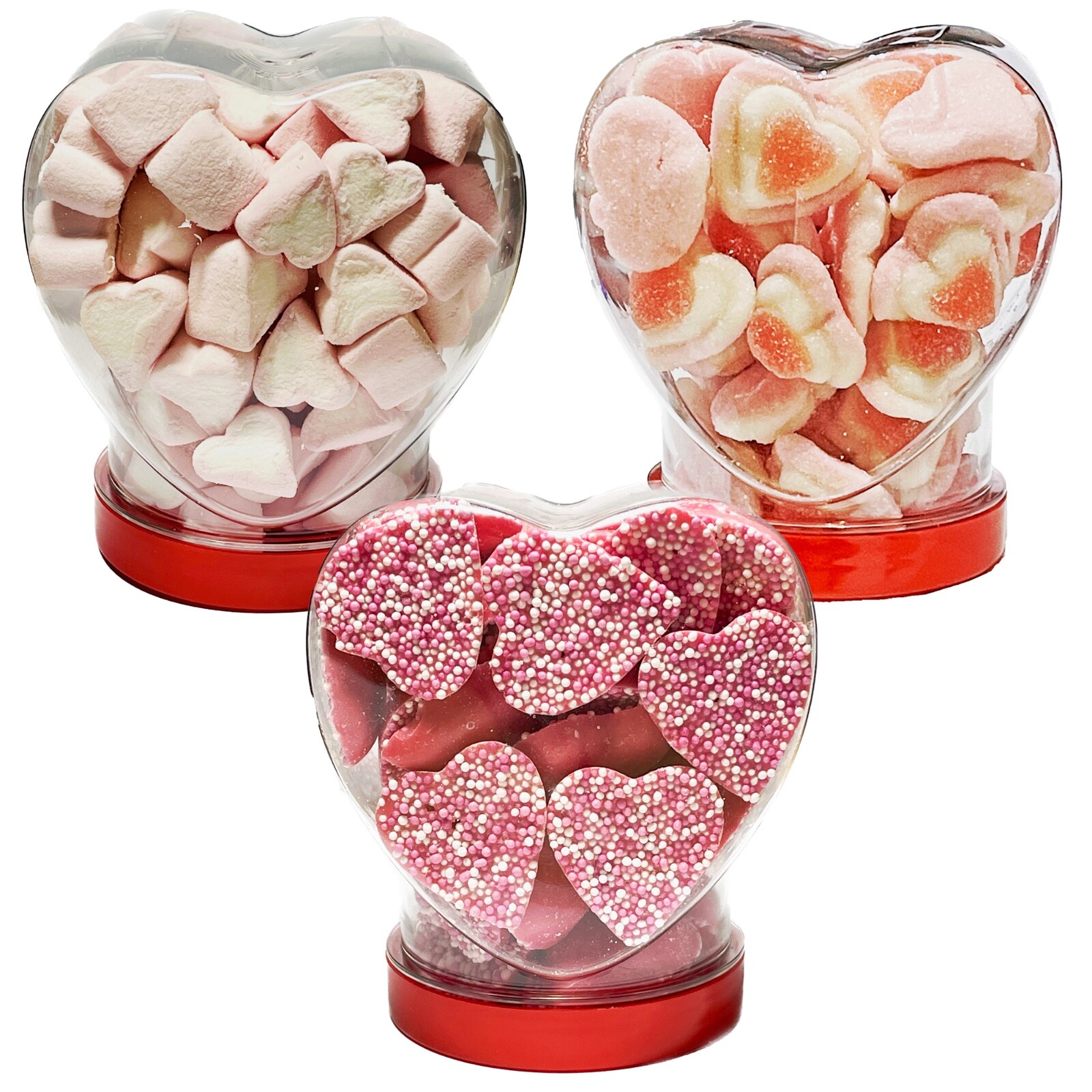 Plastic Sweet Jar Heart Shaped Candy Craft Storage Screw Top Lid ...