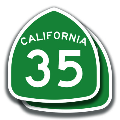 CALIFORNIA STATE ROUTE 35 STICKER 2 Decals Road Sign Bogo Highway ...