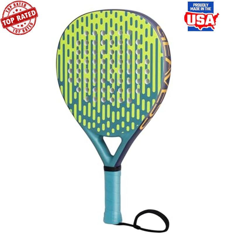 Carbon Padel Racket Spin Control Comfort & Air Holes Leather Grip Kid ...