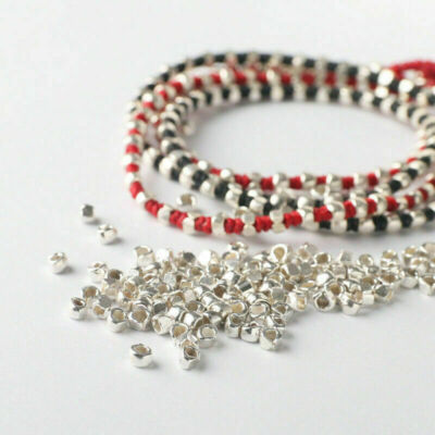 50x Sterling Silver DIY Round Spacer Beads for String Bracelet A2358 | eBay