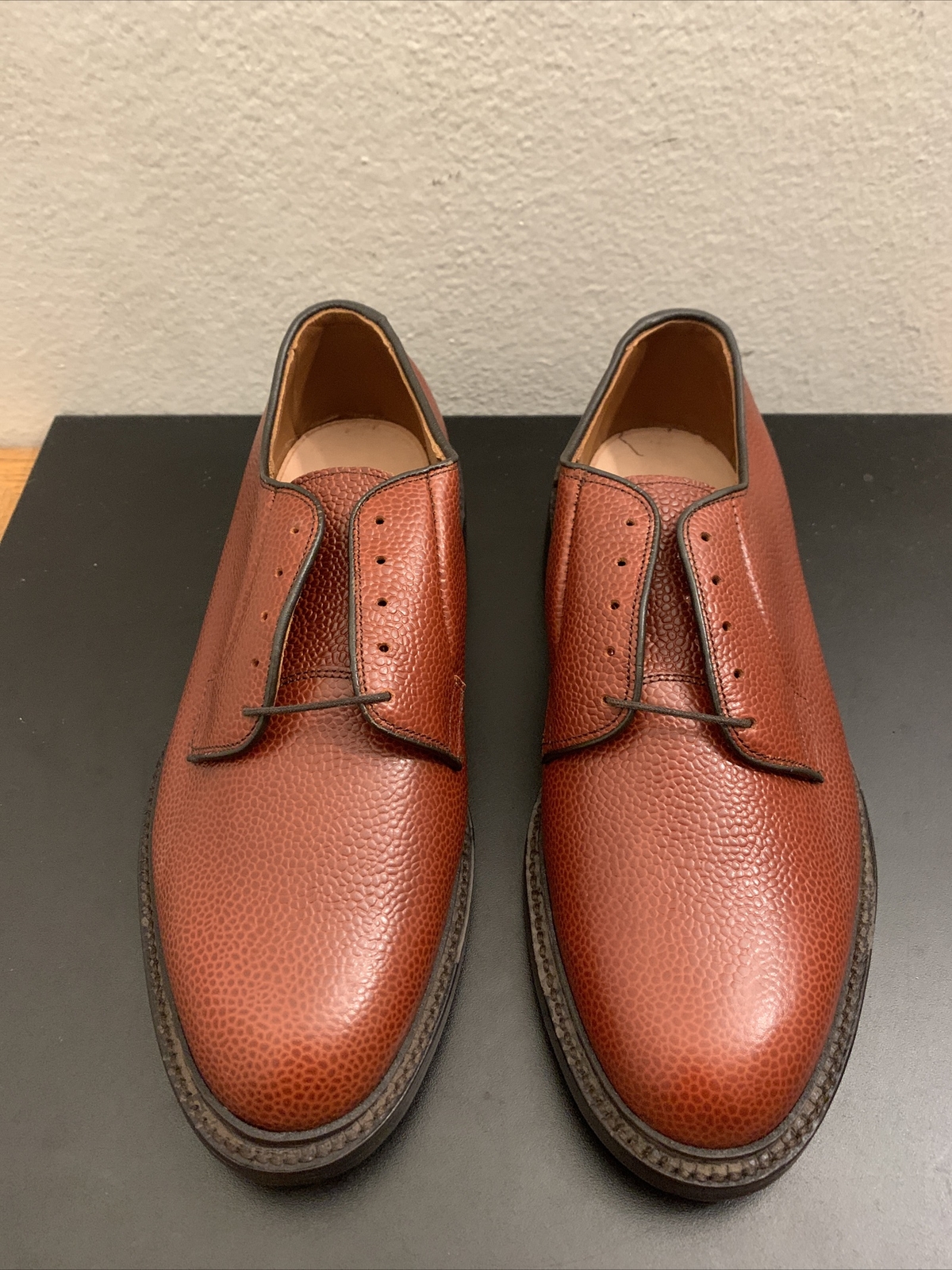 Allen Edmonds Leeds Pebble Grain Brown Leather Derby Dress Shoes men Sz ...