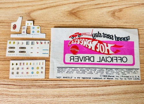 Hot Wheels Redline 1969 Official Driver Iron On Spoilers Decal Sheet ...