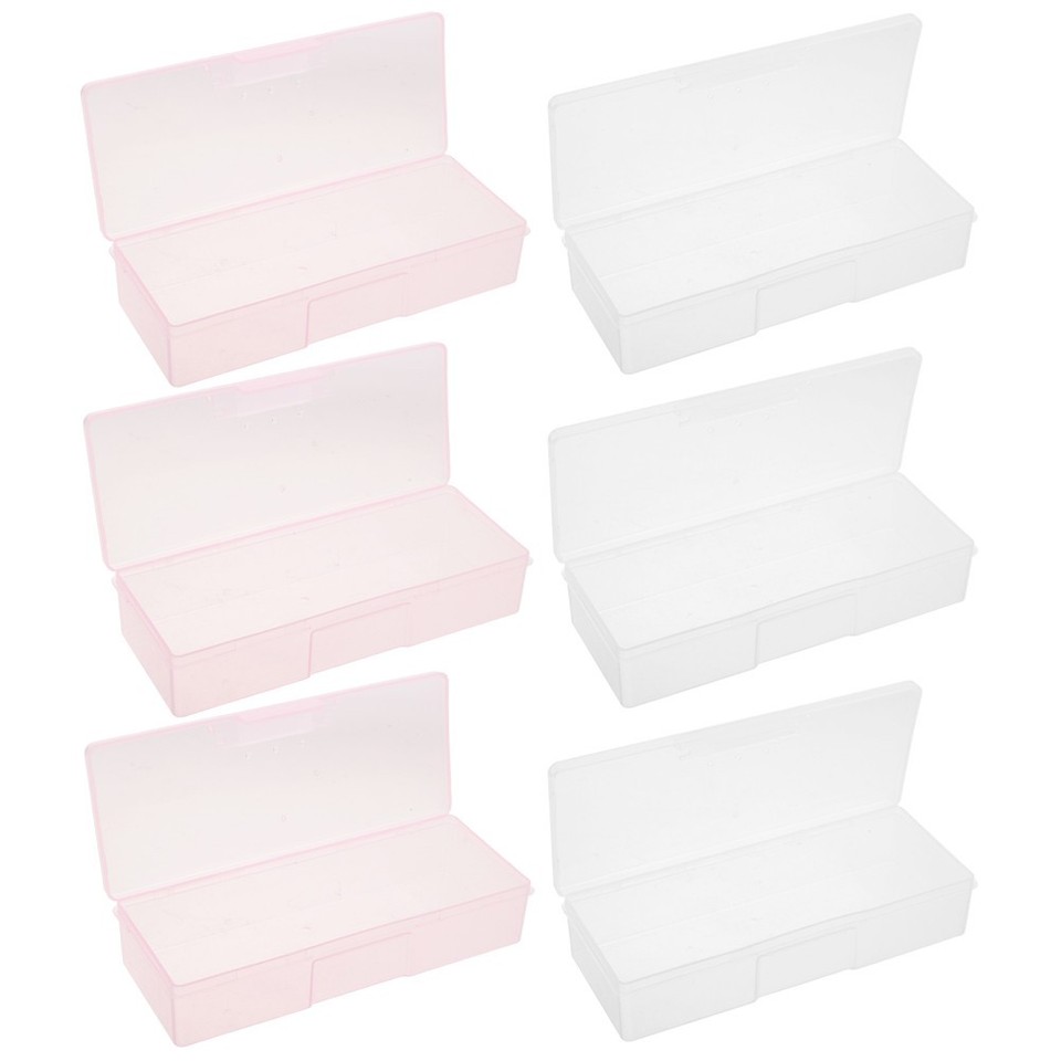 6pcs Nail Art Organizer Box: Manicure Tool Box Empty - Cosmetic Display ...