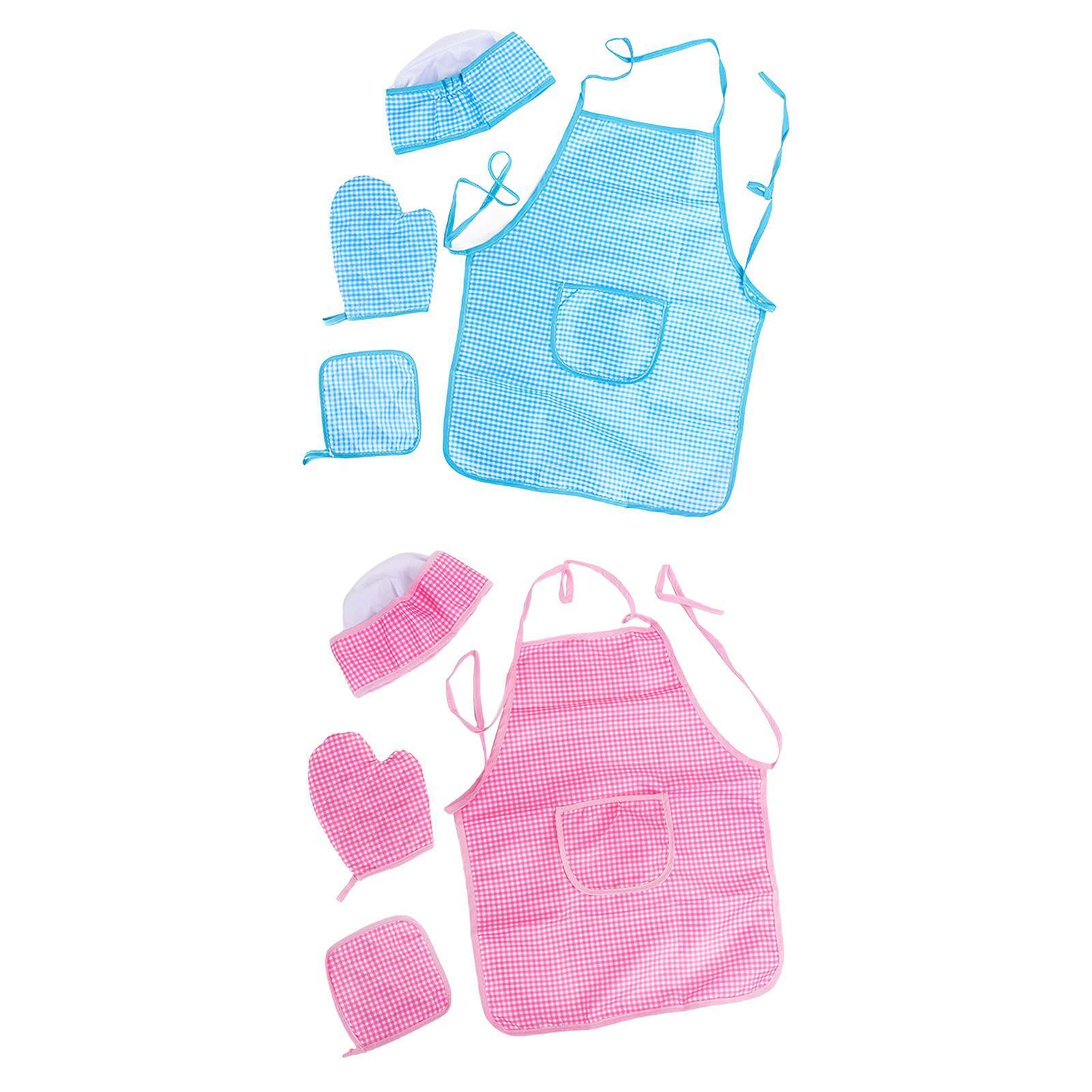 Kids Aprons Hot Pad Kids Baking Chef Set for Games Interactive Crafting ...