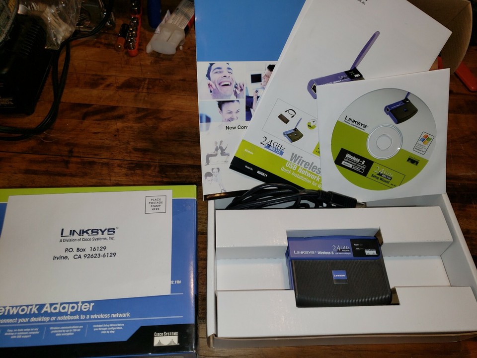 Linksys Model# WUSB11 Wireless-B USB Network Adapter w Box And Setup ...