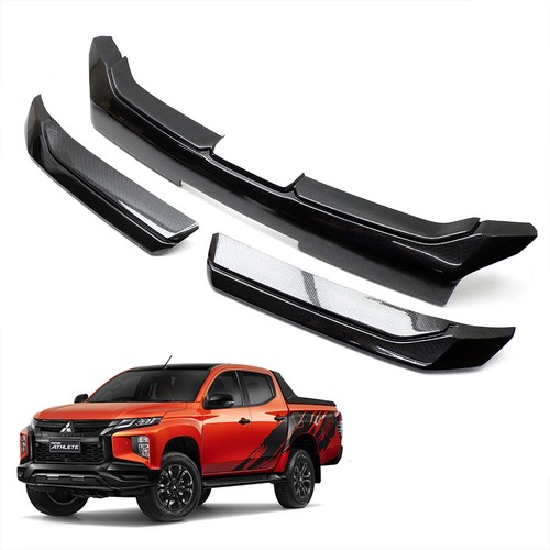 Carbon 3pc Grille Grill Cover Trim For Mitsubishi L200 Triton 4x2 4x4 ...
