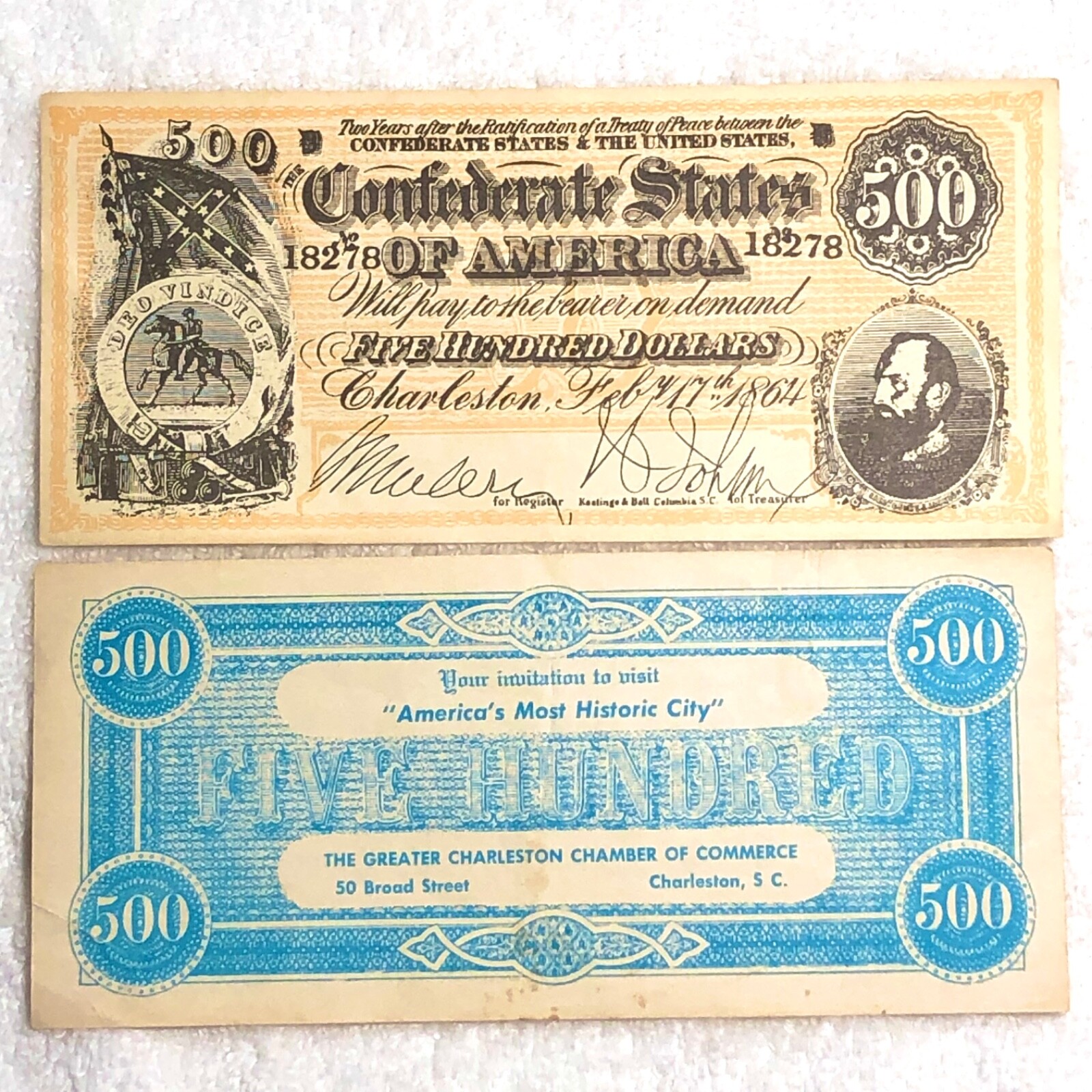Confederate States of America 1864 Five Hundred Dollar Bill ...