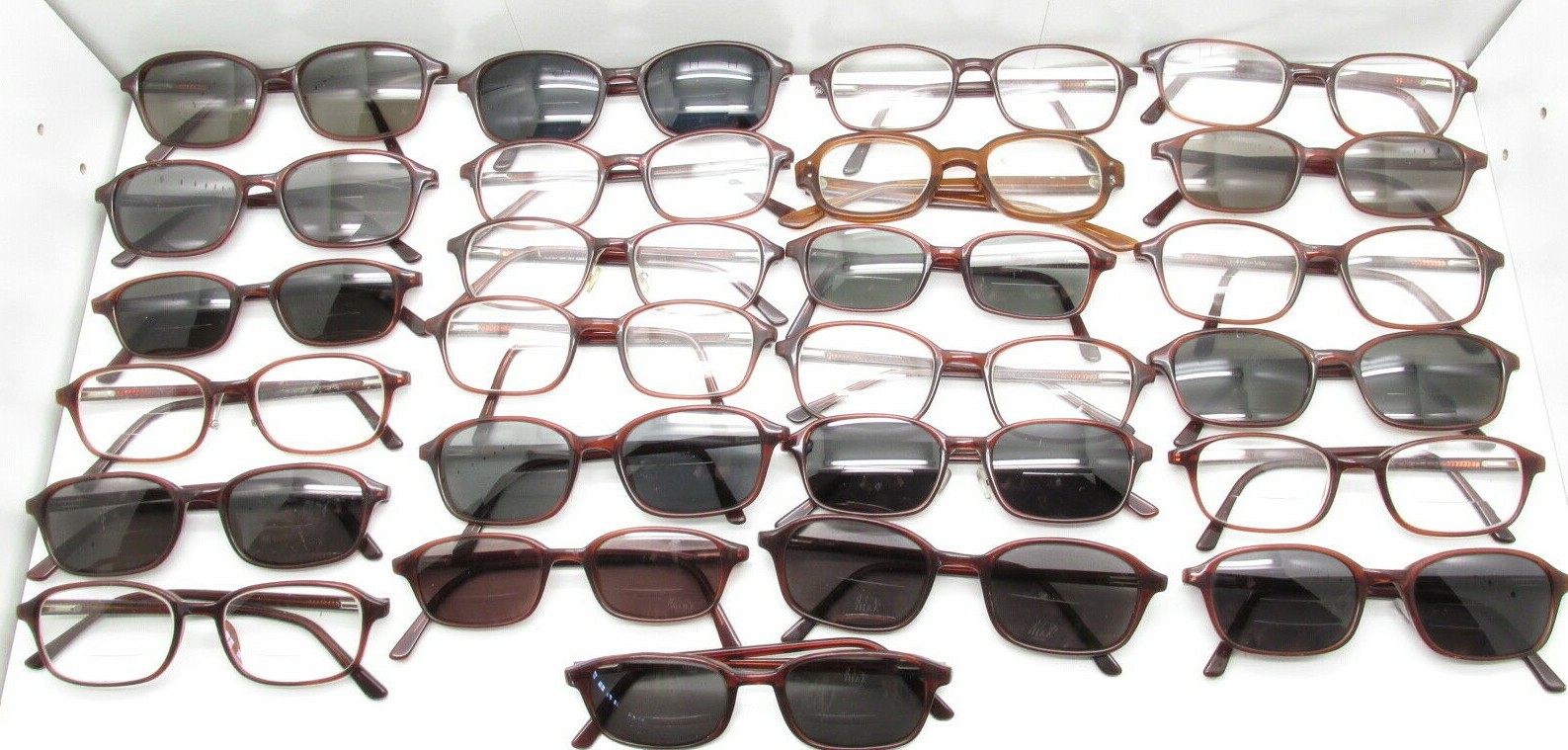 SET of 25 VINTAGE ROMCO MILITARY R-5A BCG EYEGLASSES FRAMES brown bulk ...