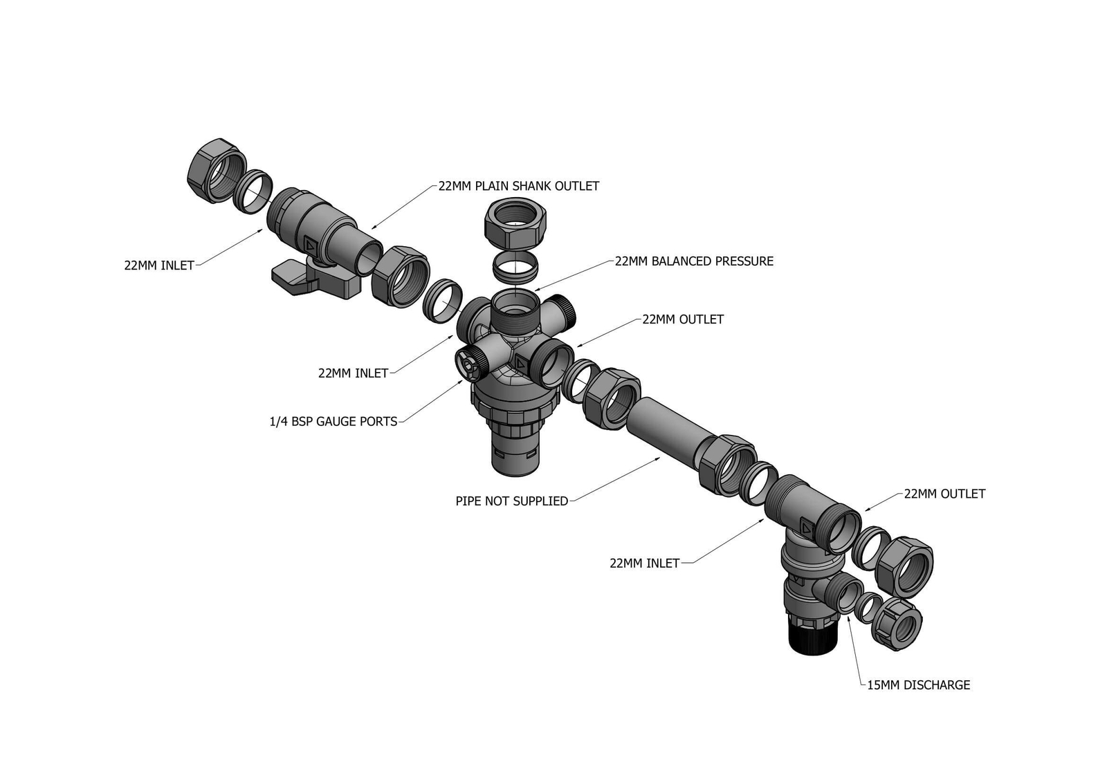 Heatrae Sadia Megaflo Cold Water Inlet Control Balance Pressure Takeoff ...