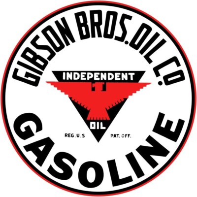Gibson Bros. Independent Oil Gasoline NEW Sign 28" Dia. Round AMERICAN ...
