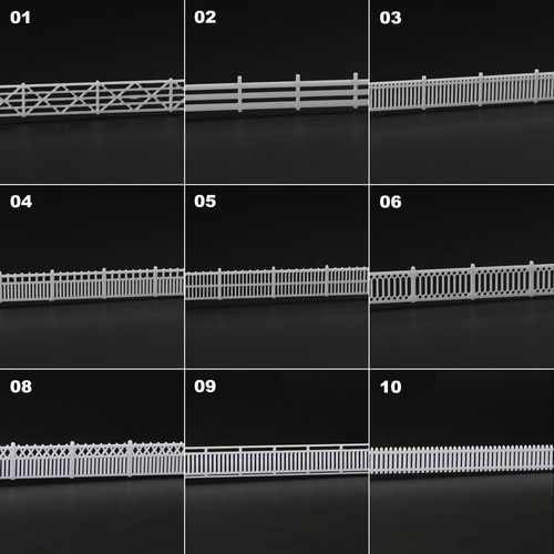 2 Meters Model Railway Diorama White N Scale 1:150 Building Fence Wall ...