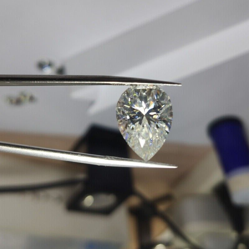 1 Ct Shiny Natural Diamond Pear Cut D Grade VVS1 Certified +1 Free Gift ...
