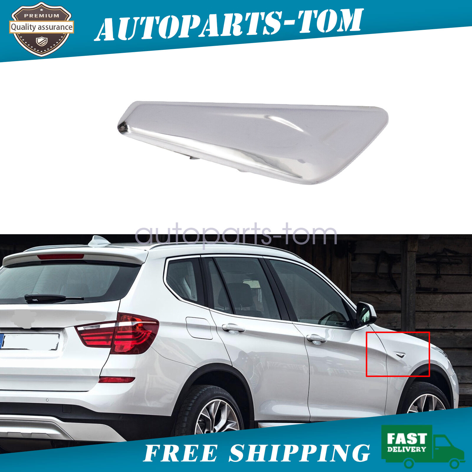 Fender Emblem Moulding Chrome Right Side For 2017 BMW X3 F25 X4 F26 | eBay