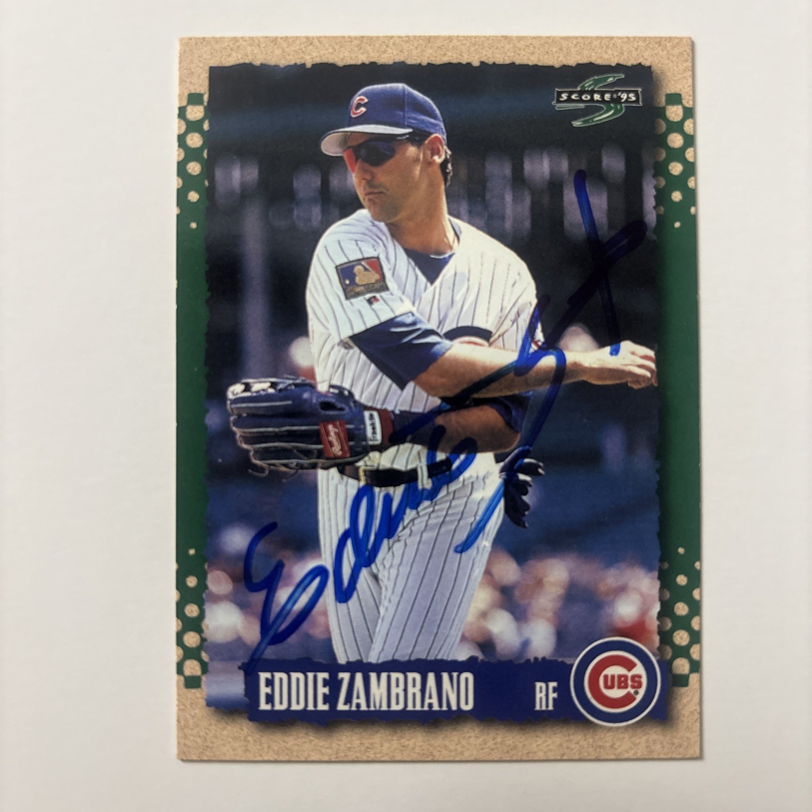 Eddie Zambrano Signed Autograph Baseball Card Score 1995 Cubs | eBay