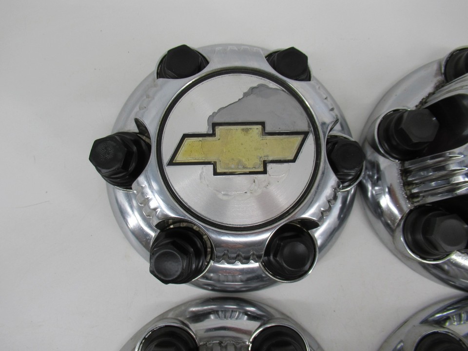 Chevy Center Caps Hubcaps CHROME Silverado OEM Wheel Set 9595689 ...