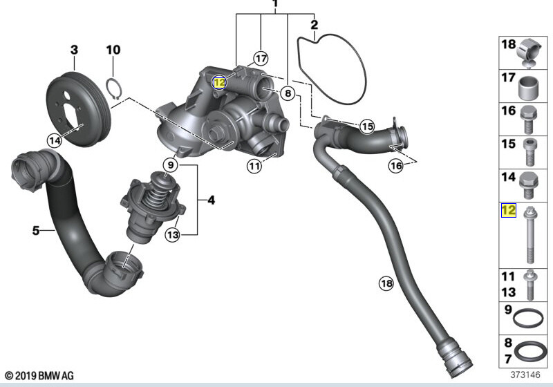 BMW E8 Torx-Head Screw/Bolt M6x1.00x52mm Grade 8.8 07129907128 New ...