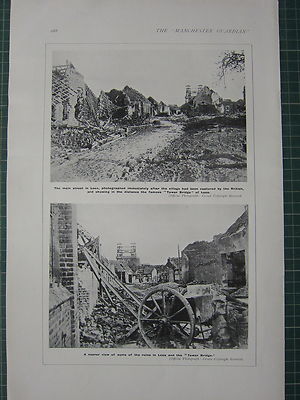 1915 WWI WW1 PRINT ~ RUINS IN LOOS TOWER BRIDGE ~ CAPTURED BY THE ...