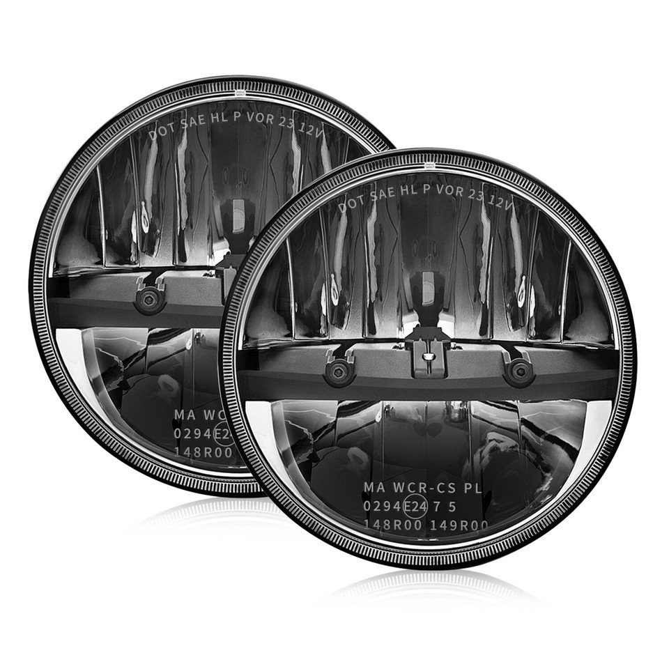 For Land Rover Defender 90 110 Pair 7" inch Round LED Headlights Hi/Lo ...