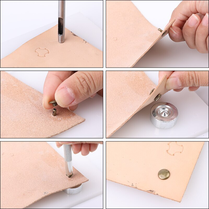 100Pcs Metal Double Cap Rivets Round Screw Nail Strap Rivets for ...