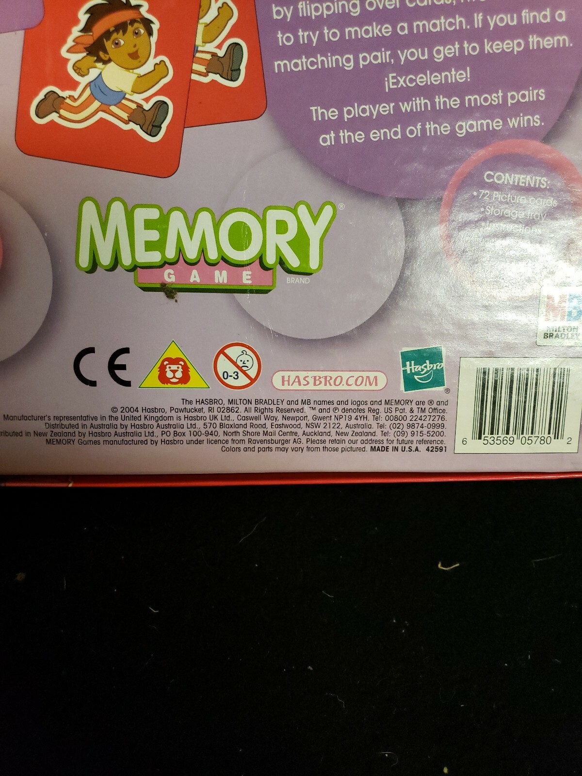 Dora the Explorer Memory Game Milton Bradley Age 3+ Family Fun Gift ...