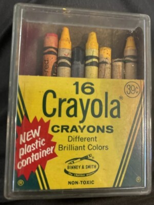 Vntg discontinued crayola crayons Maize Orange-Red Violet-Blue 16pk ...