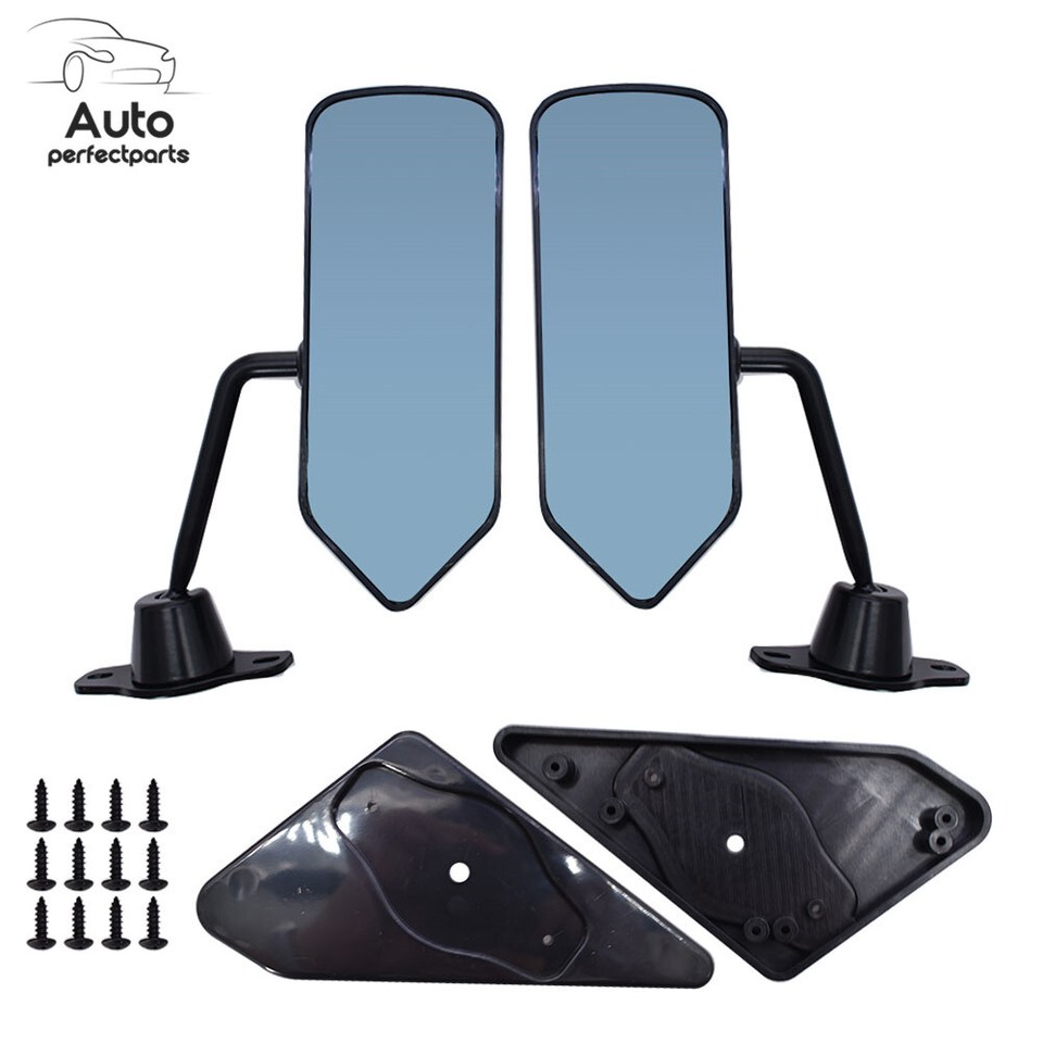 Black Car Racing Rearview Side Wing Mirrors Convex Glass 2PCS Universal ...