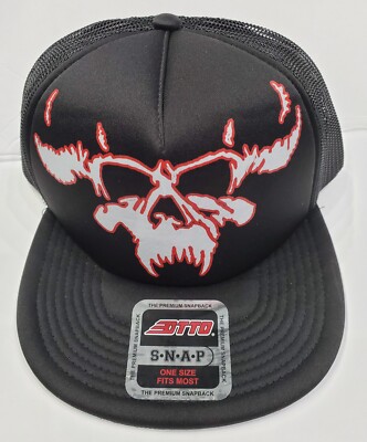 Metal Head Black Red White Danzig Trucker Black Hat Snapback Adjustable 5 Panel | eBay