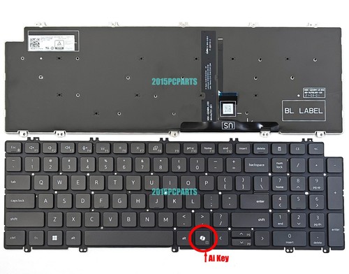 New for Dell Precision 3590 P127F003 3591 P127F004 Keyboard Backlit US ...