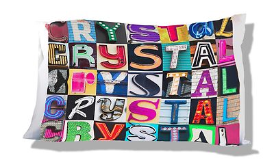 CRYSTAL Personalized Pillowcase featuring the name in photos of sign ...