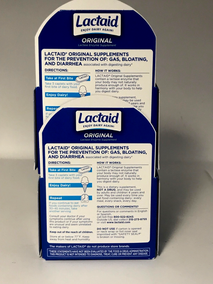LACTAID 2 boxes Original 120 caplets total 240 expires 2027/3 ships ...