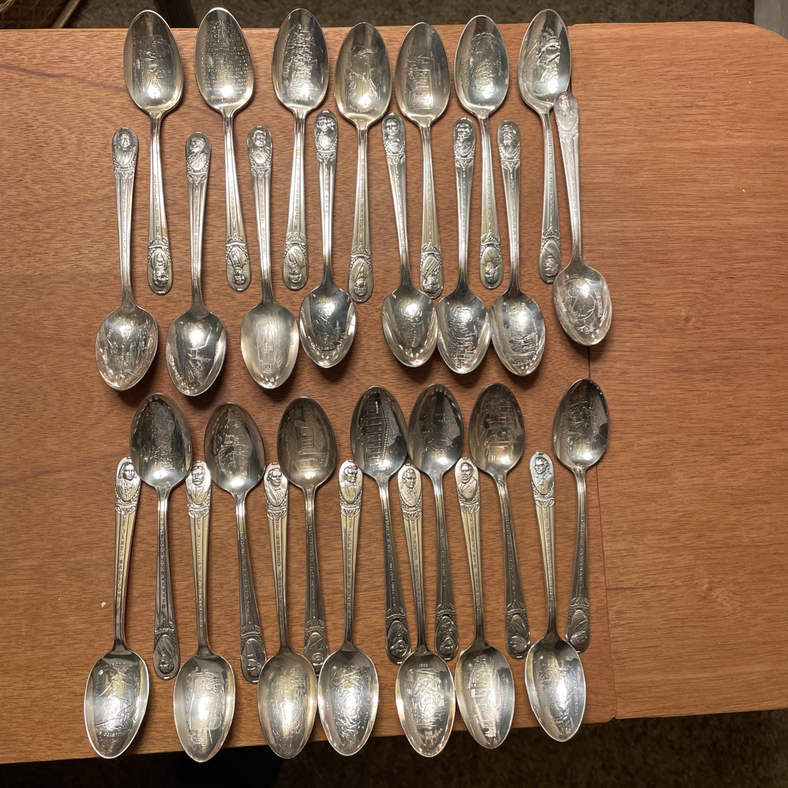WM Rogers Presidential Commemorative Spoons Set Lot of 31 Washington ...