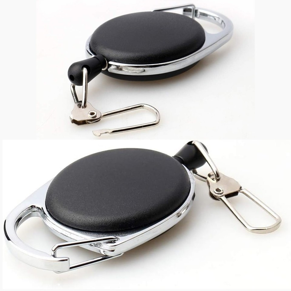 Retractable Keychain for ID Badge Holder Swipe Card Car Keys Work Belt ...