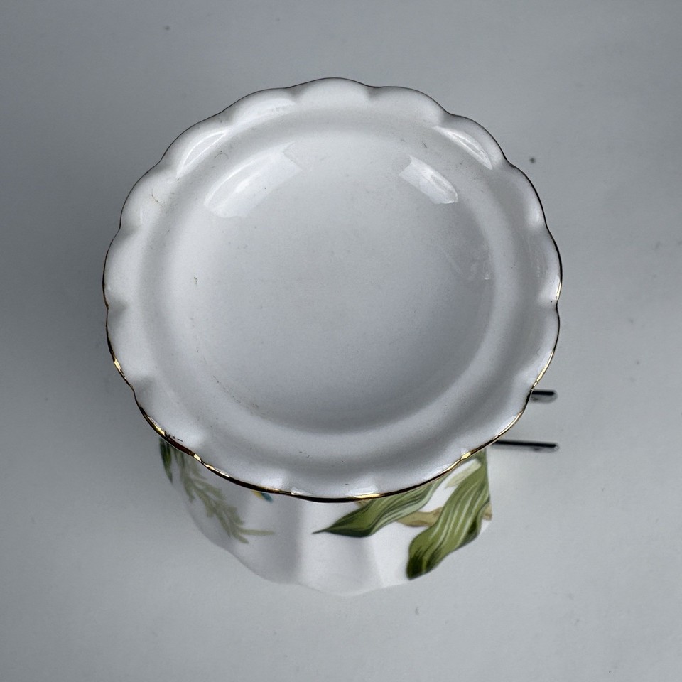 Porcelain Night Light Lamp Shade + Light Plug In Tropical Bird Flowers ...