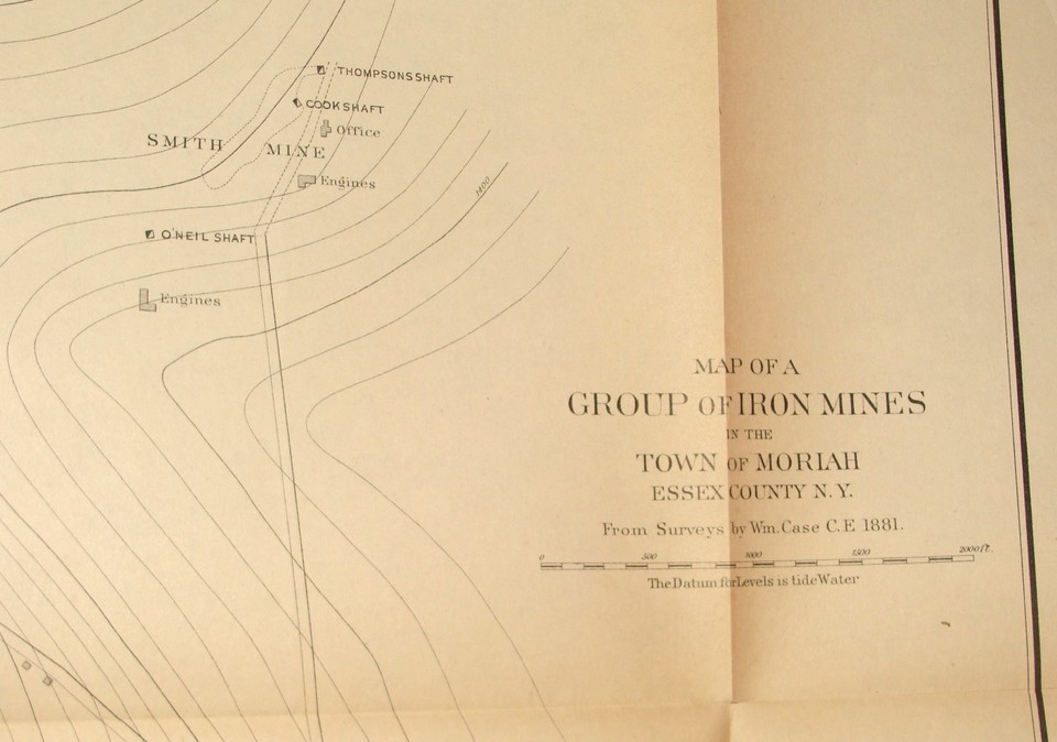 Antique 1883 Map Iron Mines Moriah Essex County NY - Geology / US Dept ...