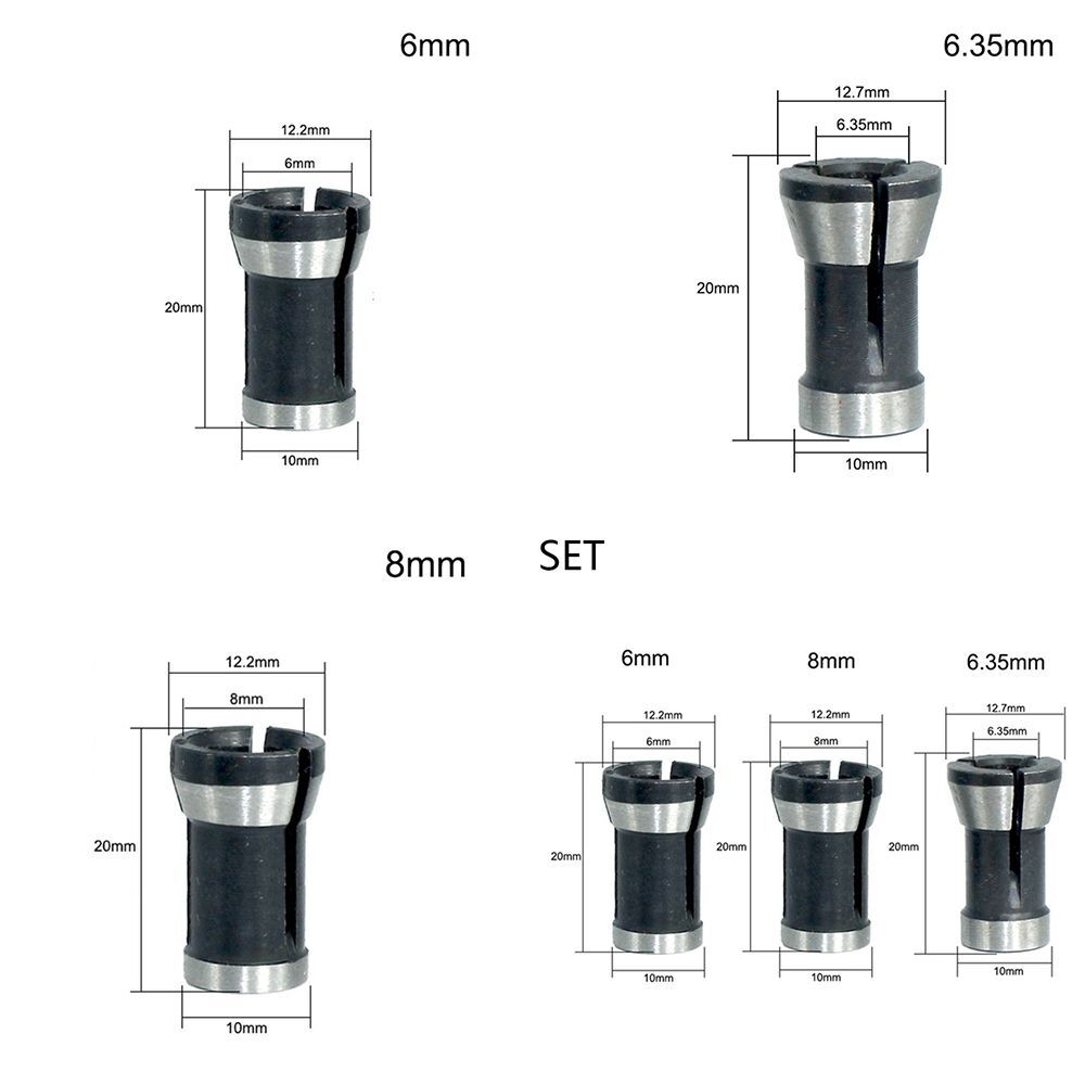 1-3Pcs Durable Trimming Engraving Machine Router Collet Chuck Collets ...