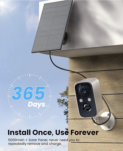 NEW- FOAOOD- DF220- Security Cameras Wireless Outdoor with Solar Panel ...