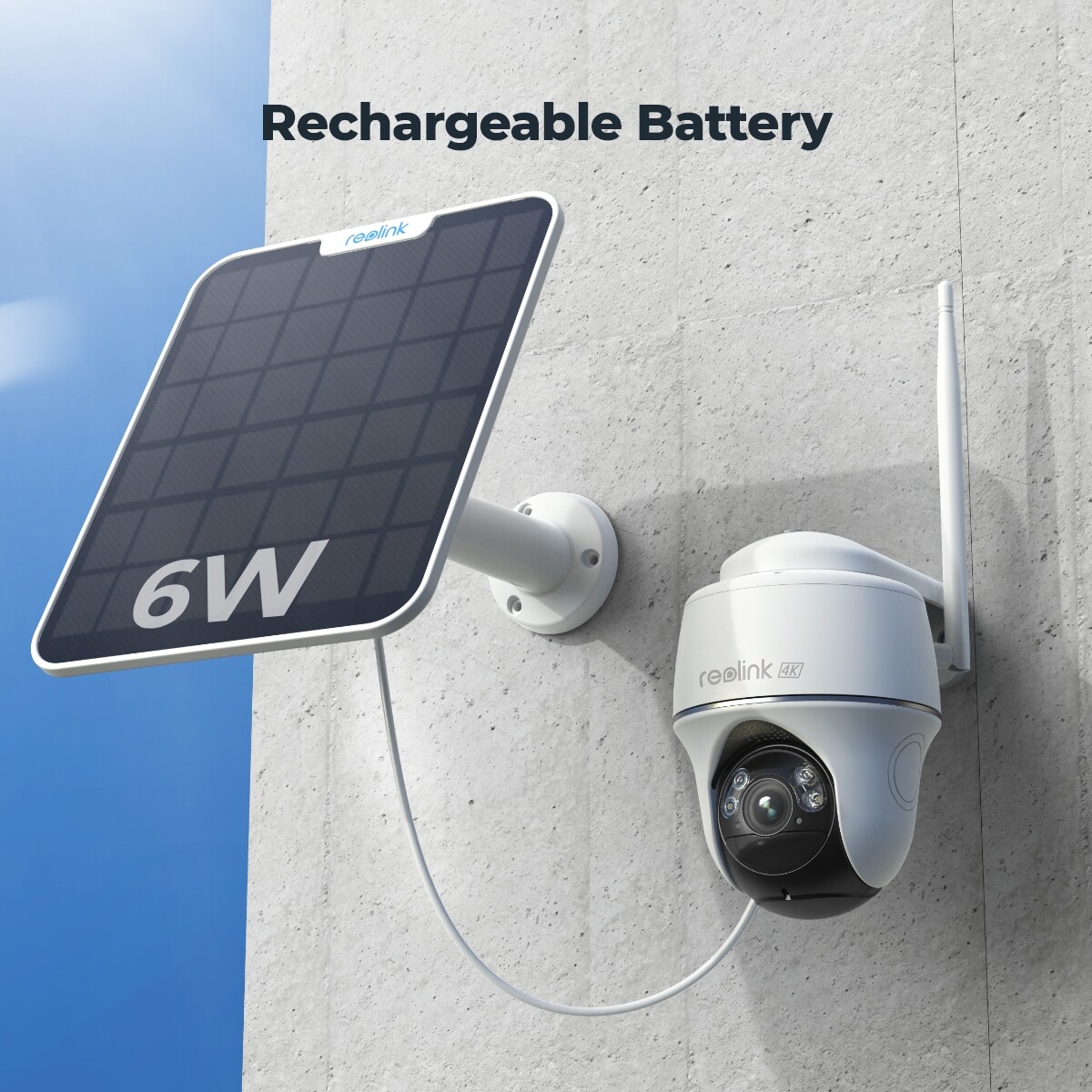 Reolink Argus PT Ultra 4K Wireless WiFi Battery Solar Security Camera 2 ...