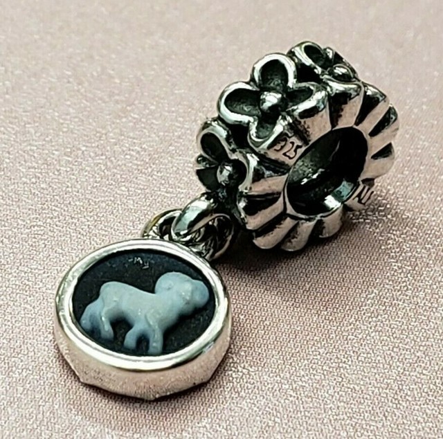 Genuine PANDORA Sterling Silver Zodiac Aries Cameo Dangle Charm ...