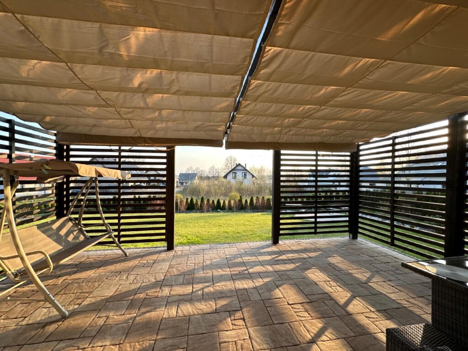 WATERPROOF OUTDOOR ROMAN SHADE | RETRACTABLE CANOPY FOR GAZEBO GARDEN ...