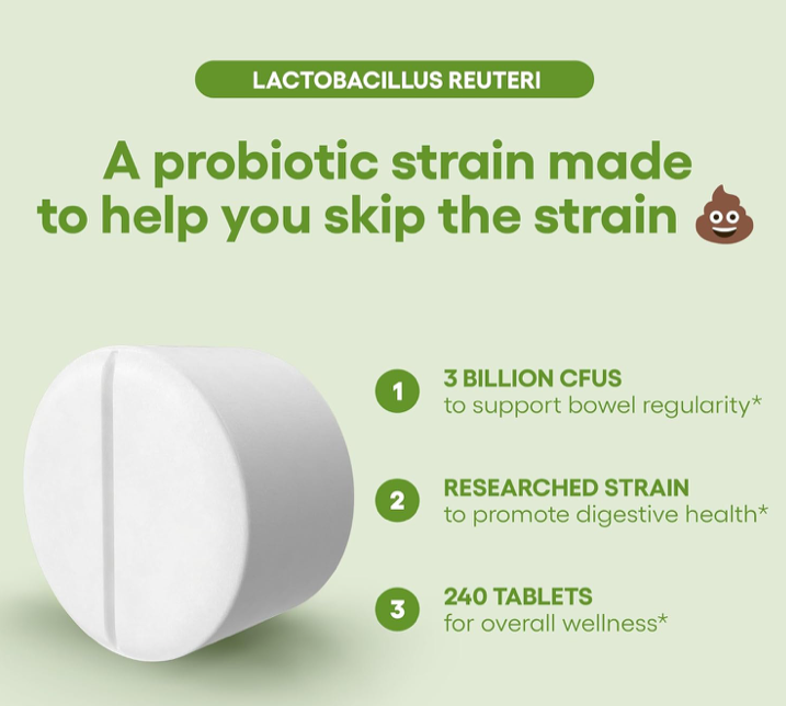 Lactobacillus Reuteri 240 Tablets 3Billion CFU Probiotic Oral Digestive ...