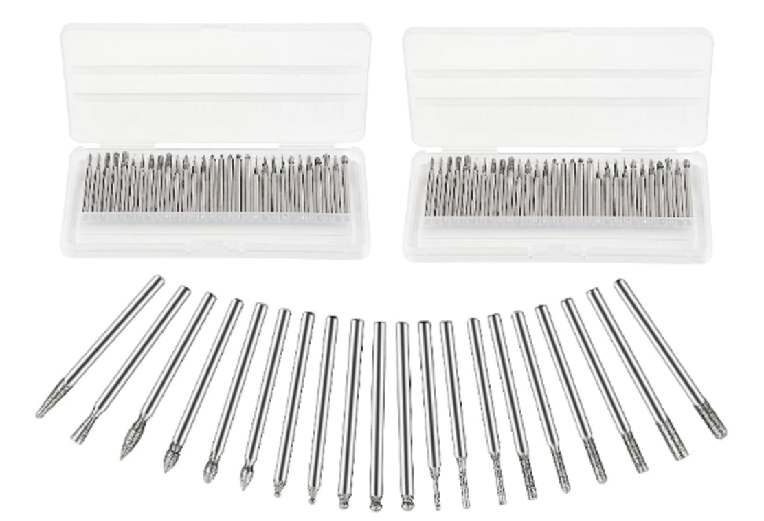 60pcs Diamond Rotary Engraving Burr Bits 8th inch Shank Carving for ...