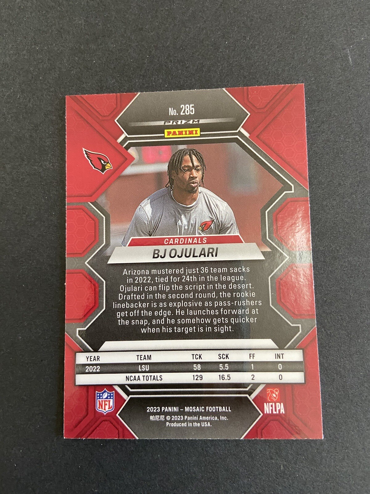 BJ Ojulari 2023 Panini Mosaic #285 Green Mosaic Arizona Cardinals | eBay