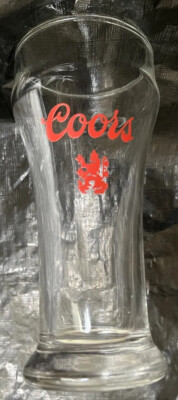Vintage Coors Banquet Beer Glass Fluted Red Lion Logo 6” Tall & 10 Fl ...