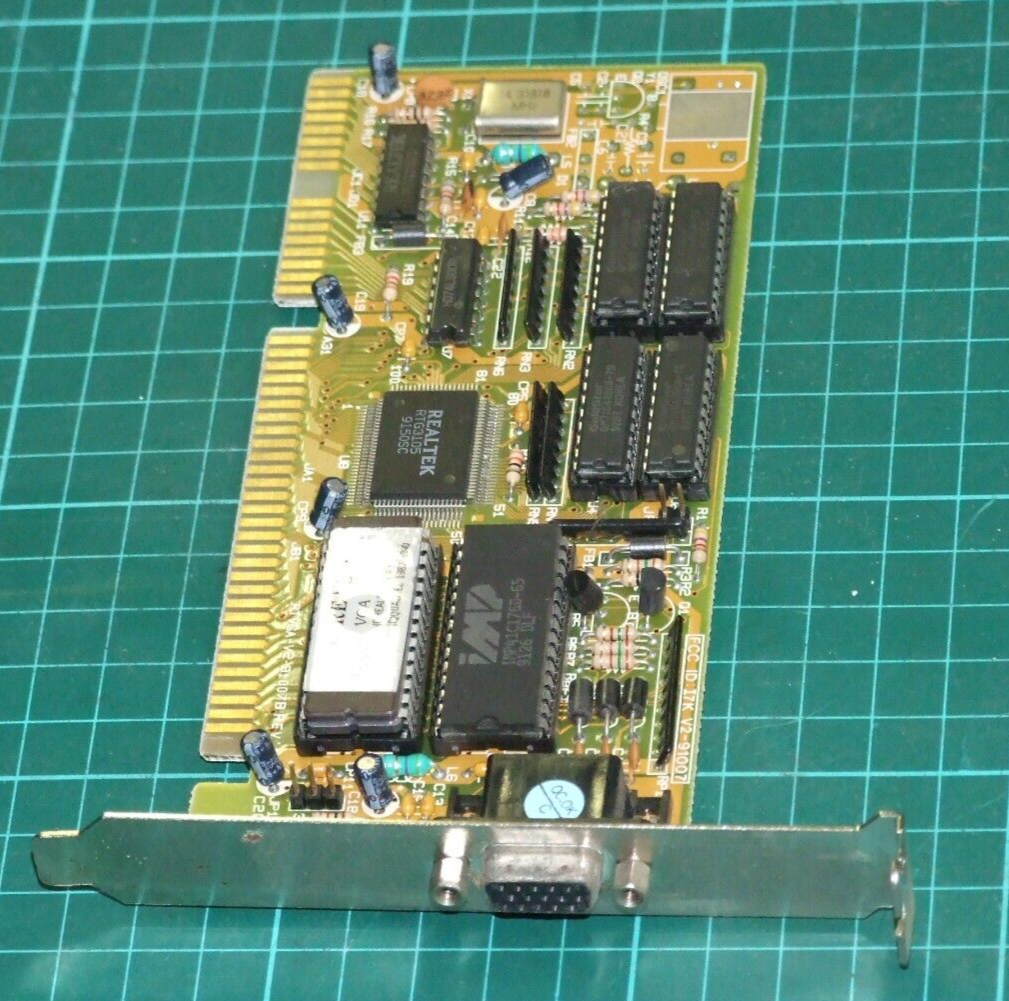 Realtek RTG3105 512K 16-bit ISA VGA card for 286 386 486 vintage ...