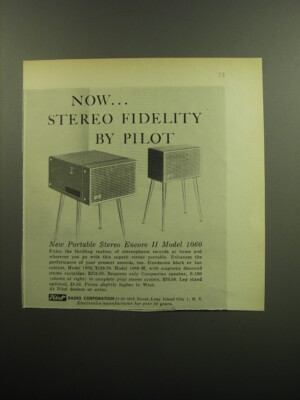 1958 Pilot Stereo Encore II Model 1060 Advertisement | eBay