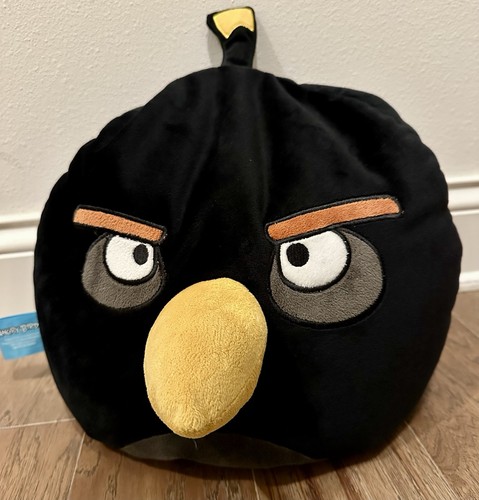 Angry Birds Black Bird Bomb 12 " Large Pillow Bean Bag Plush Stuffed ...