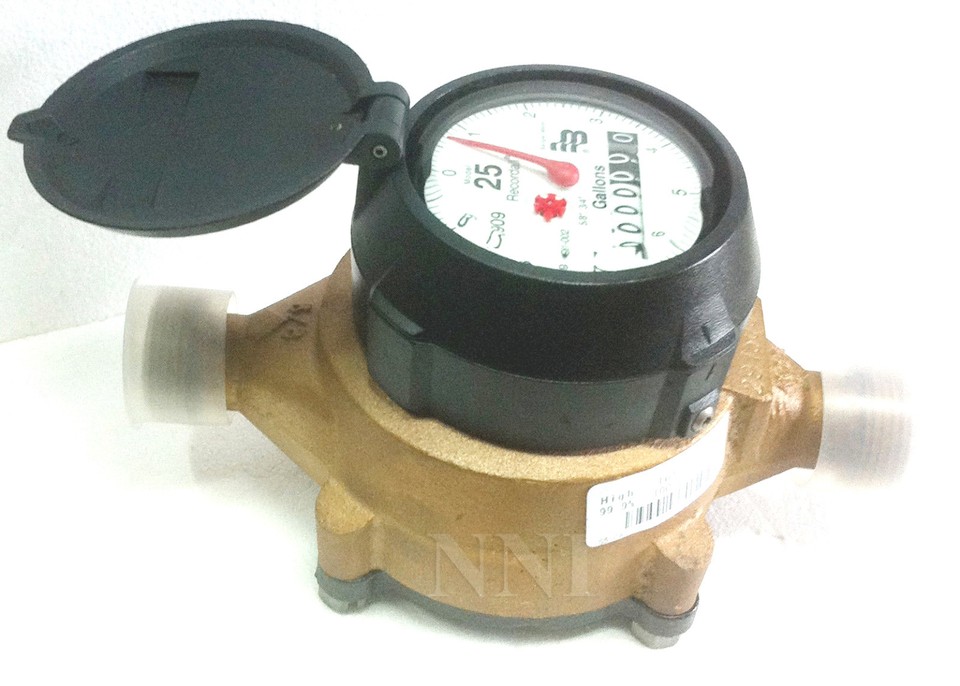 Badger Model 25 Water Meter 5/8" x 3/4" US Gallon with Meter Couplings ...