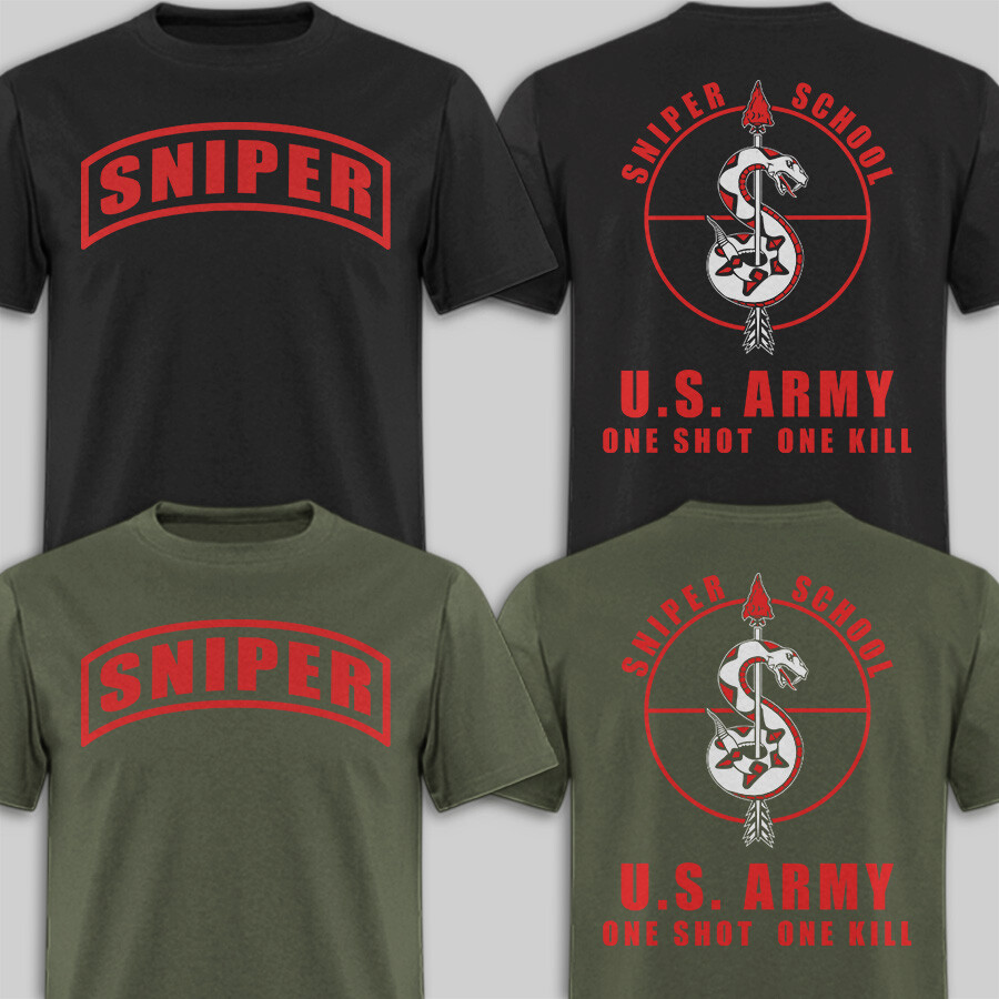 Military Sniper T Shirts Dryfit R/N Sniper T Shirts Black And Green