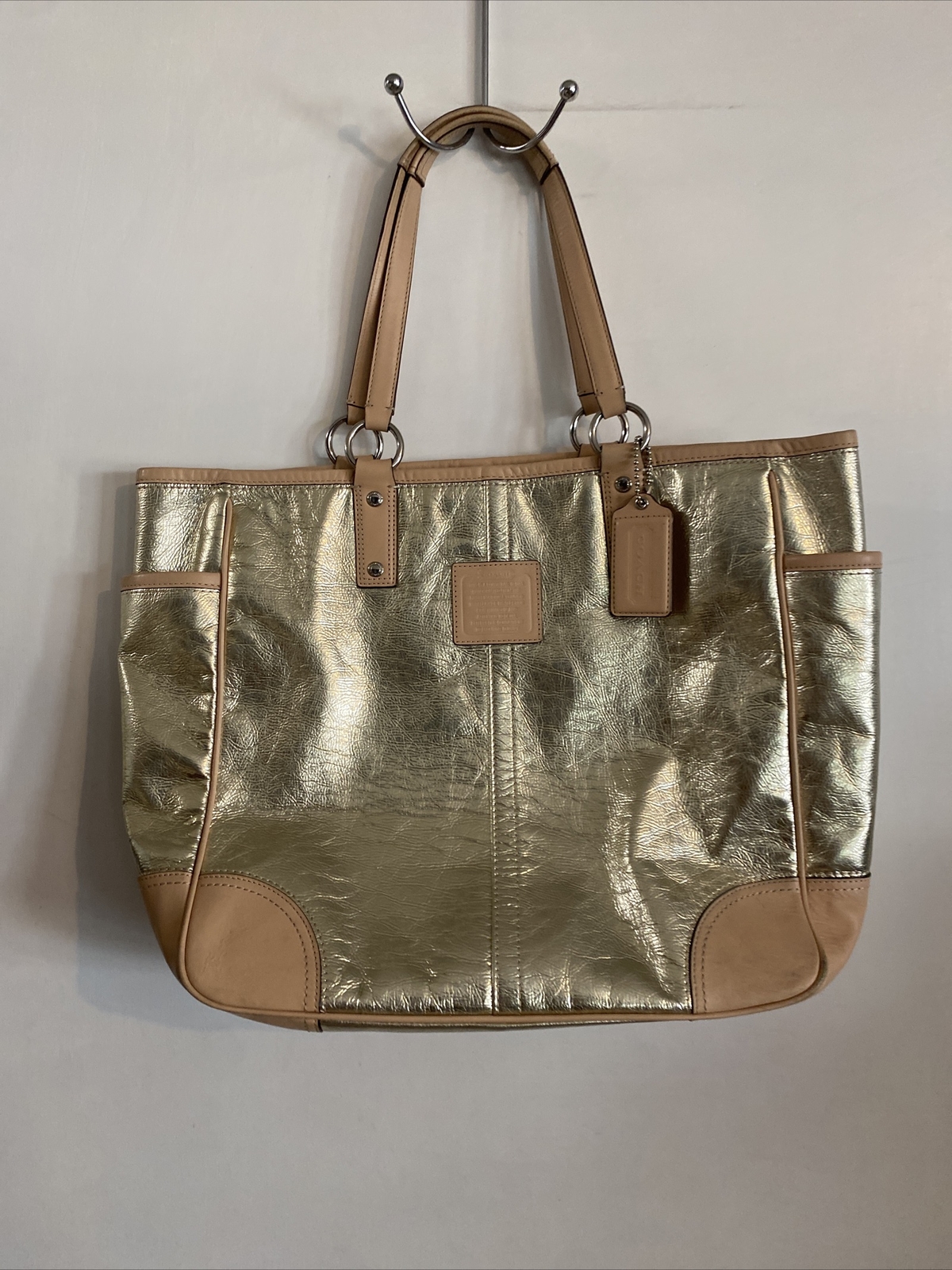 Coach Metro 26141E Metallic Silver Vachetta Leather X… - Gem